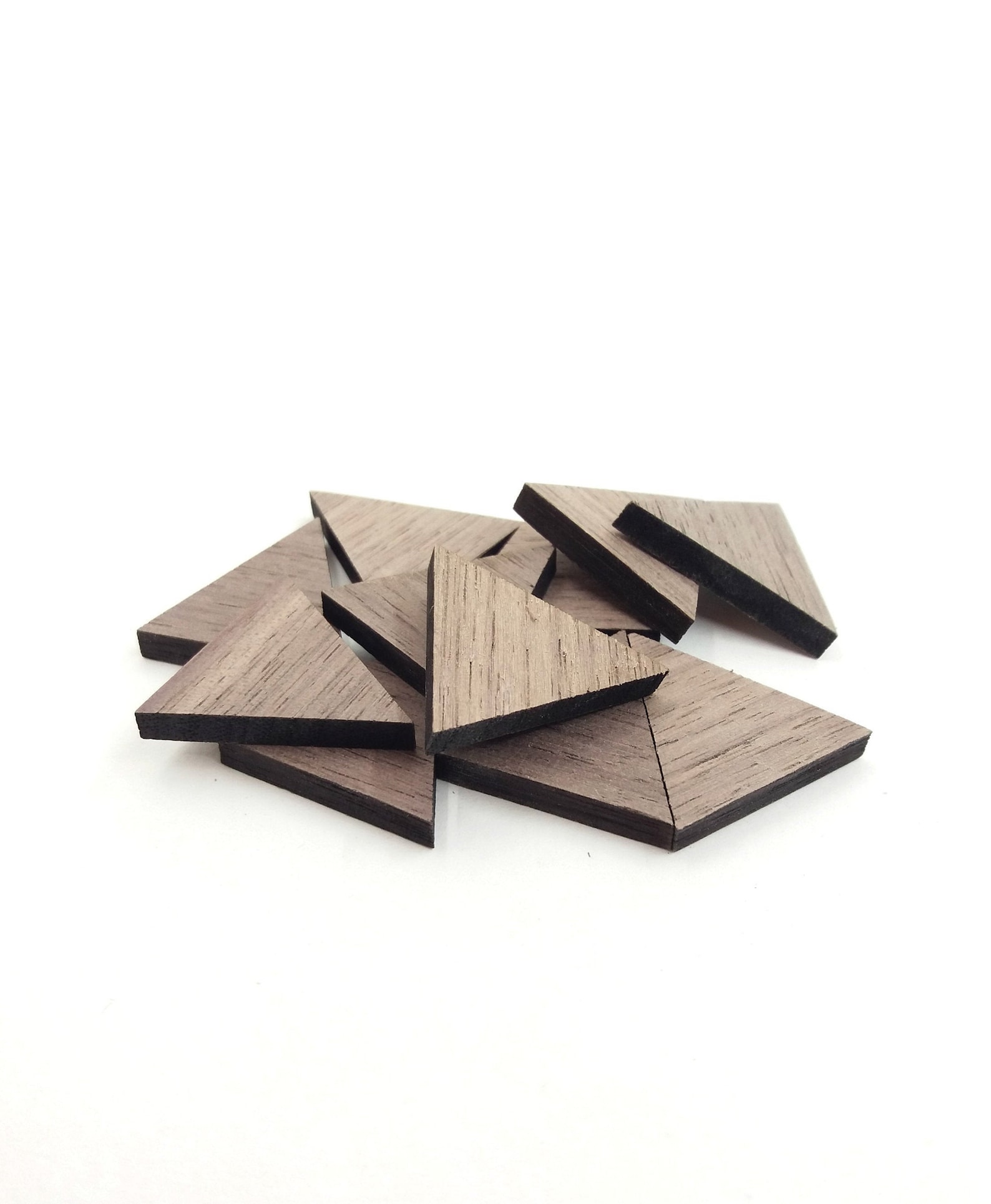 10 Triangle Natural Wood Cutout, Stud Wooden Triangle, Craft Wood ...