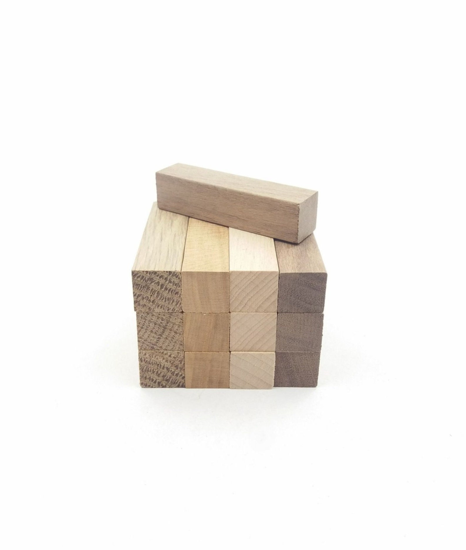 Set of 10 Solid Wood Rectangle Craft Blocks Natural Cut and - Etsy