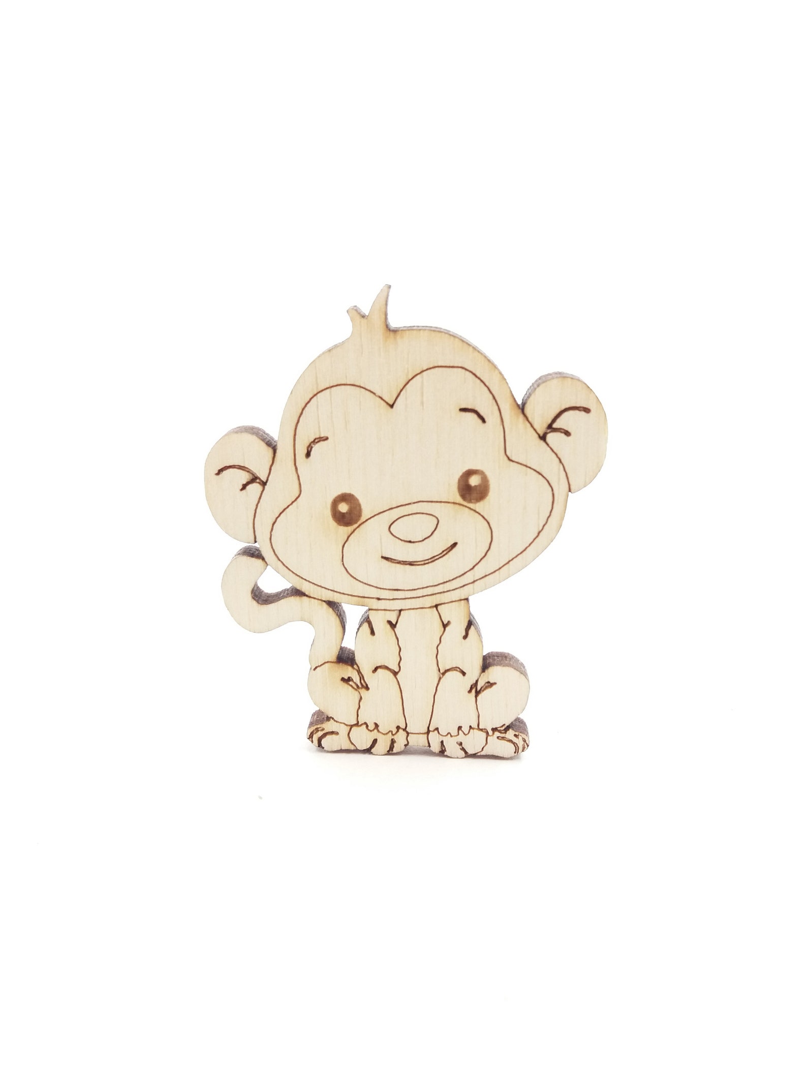 2 Monkey, Wood Monkey Cut Out Shape, Baby Monkey Wall Decoration, Baby ...