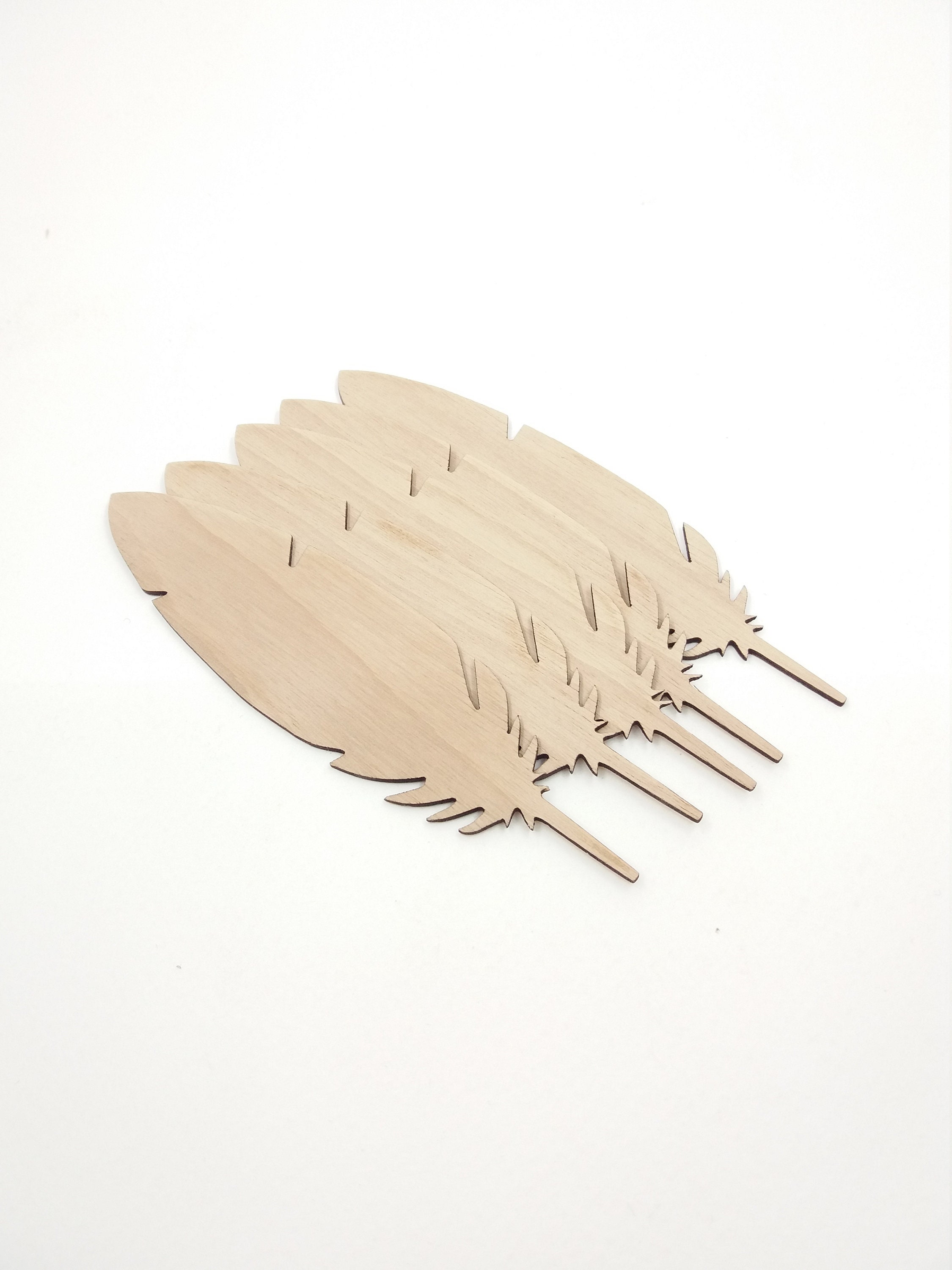 2 Feather Wood Feather Cutout Wood Cut Shapes Feather Decor | Etsy