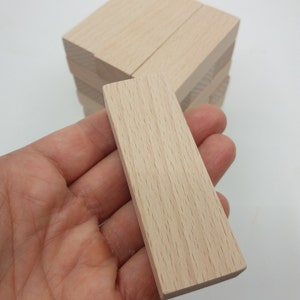 3 Wooden Rectangle for Crafts, Wooden Crafting Blocks, Unfinished Wood ...