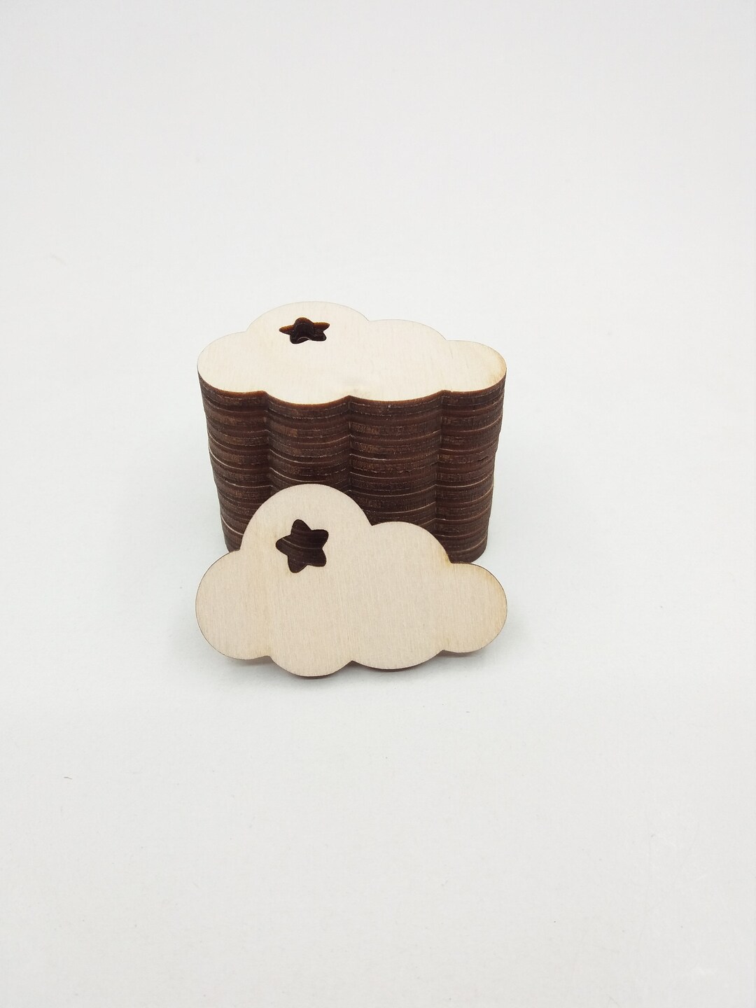 10 Wood Cloud, Cloud Shape Laser Cut Wood, Unfinished Wood Craft Supply ...