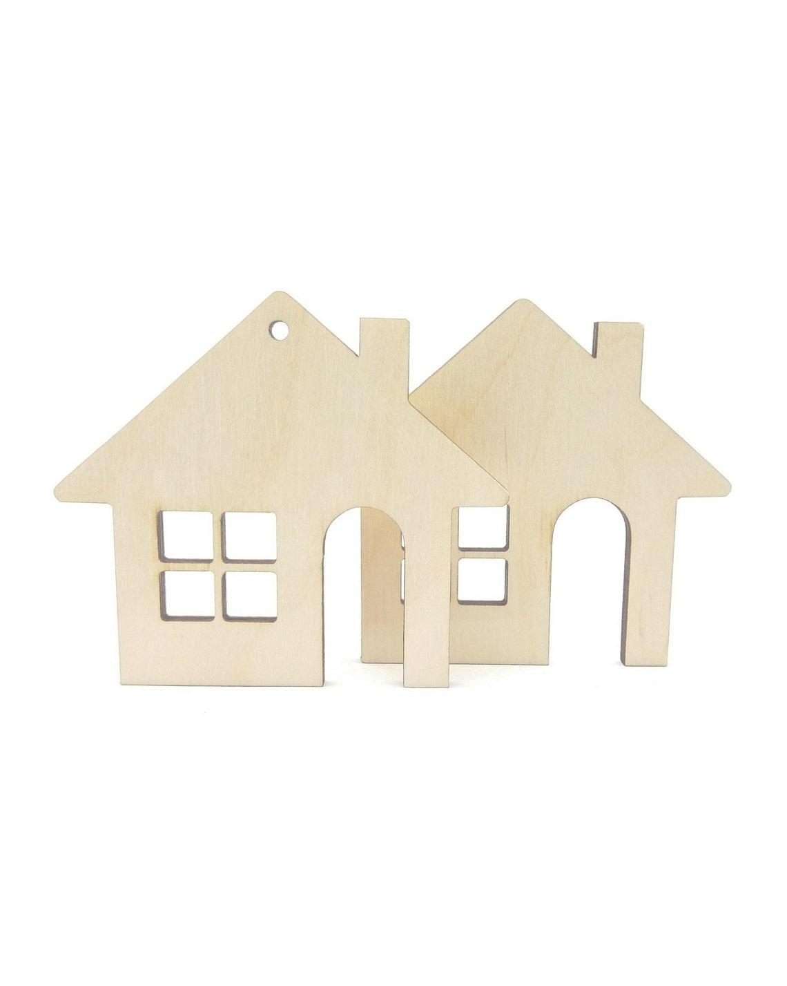 2 Wood House Shape DIY House Decoration House Craft Blanks - Etsy