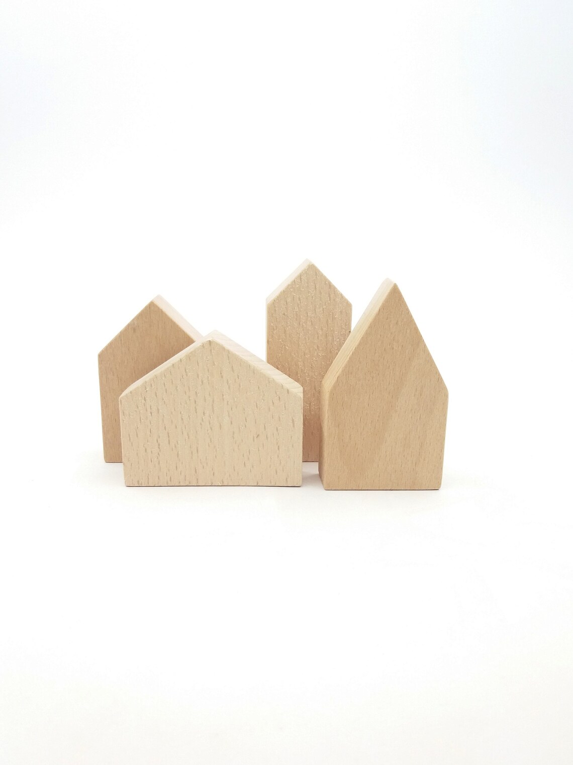 House Shape Set of 4 Wood House Blanks Wooden House for - Etsy