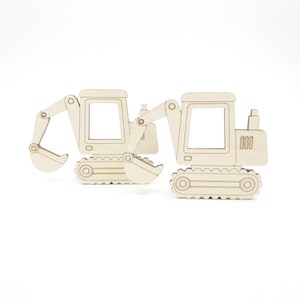Excavator, Wood Excavator Cutout, Unfinished Excavator Shape, Laser Cut ...