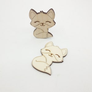 Fox, 2 Wood Foxes Animal Crafts for Kids, Wooden Animals Fox Decor ...