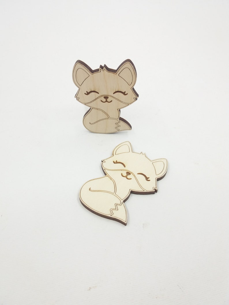 Fox 2 Wood Foxes Animal Crafts for Kids Wooden Animals Fox - Etsy