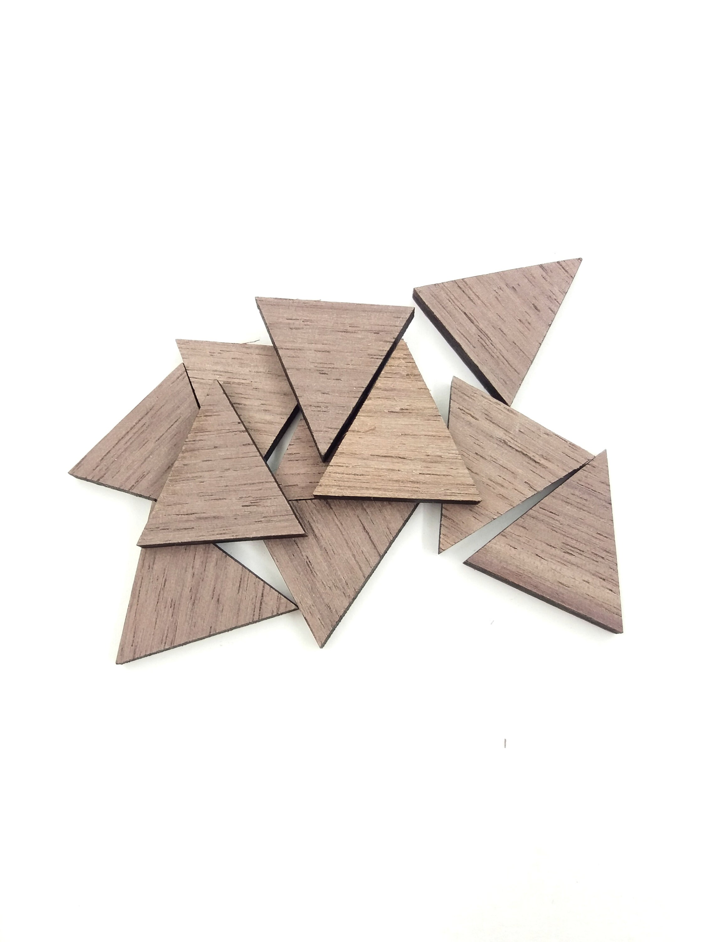 10 Triangle Natural Wood Cutout, Stud Wooden Triangle, Craft Wood ...