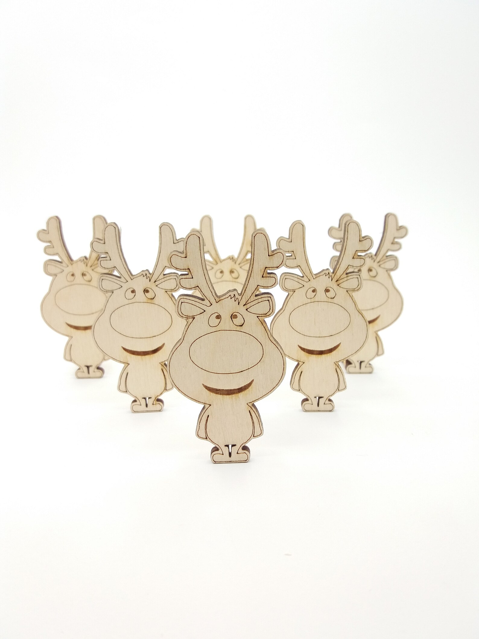 2 Reindeer Wooden Reindeer Shape Craft Supply Home - Etsy