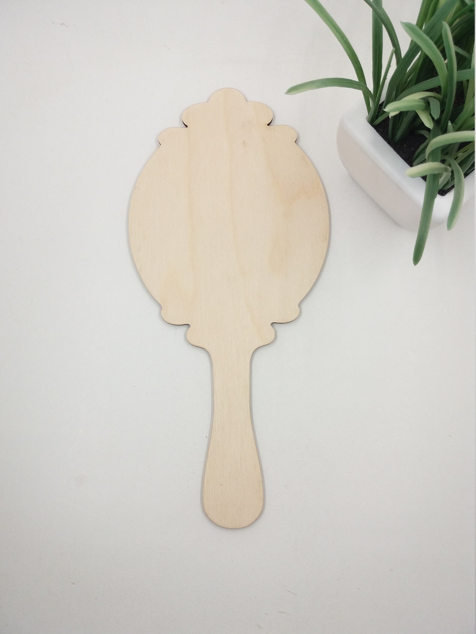 Hand Mirror Cut Out Wooden Craft Shape, Wood Hand Mirror, Unfinished ...