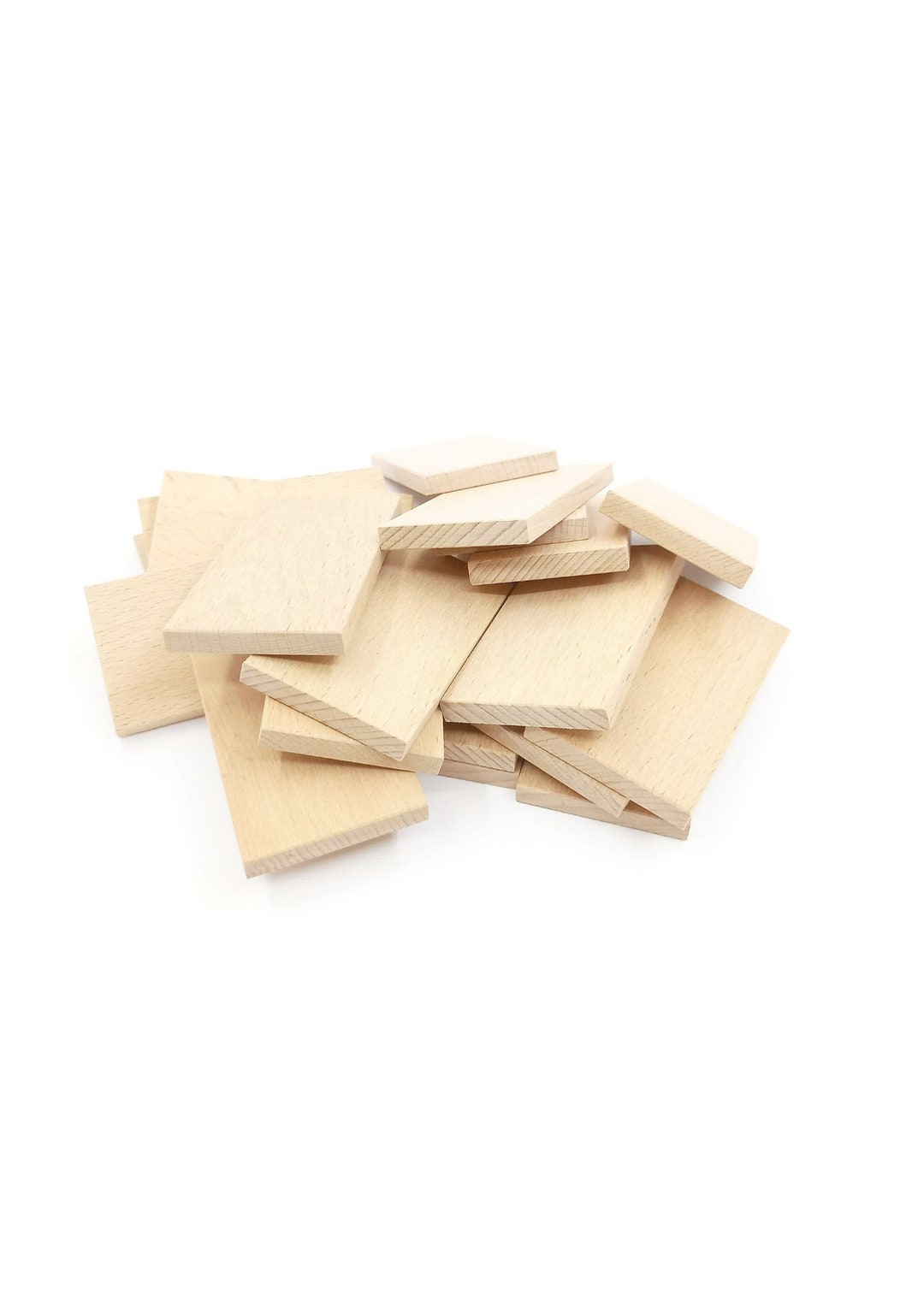 Wood Rectangles Set of 4, Wood Tile Pieces for Craft Supplies, DIY Wood ...