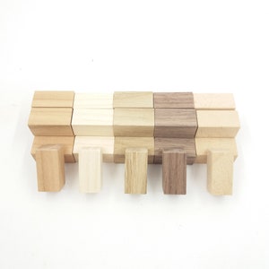 10 Block Solid Wood Rectangle, Natural Wood Blocks for Crafts, Crafting ...