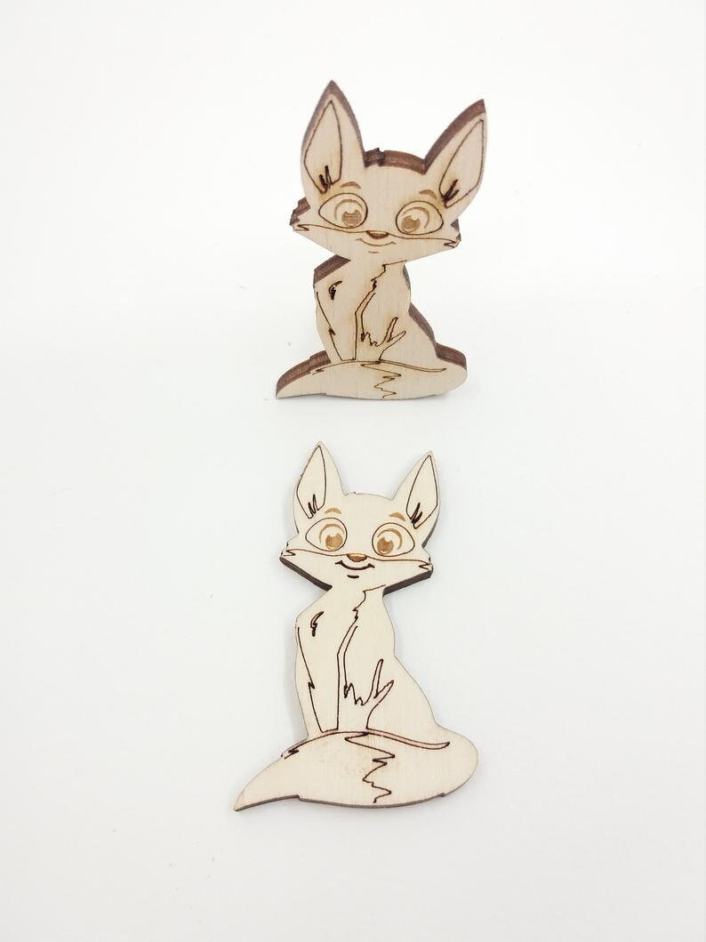 2 Fox Shape Laser Cut Out Wood Fox Animal Shape Plywood | Etsy