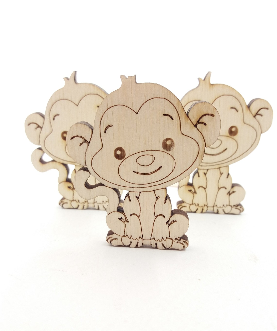 2 Monkey Wood Monkey Cut Out Shape Baby Monkey Wall | Etsy