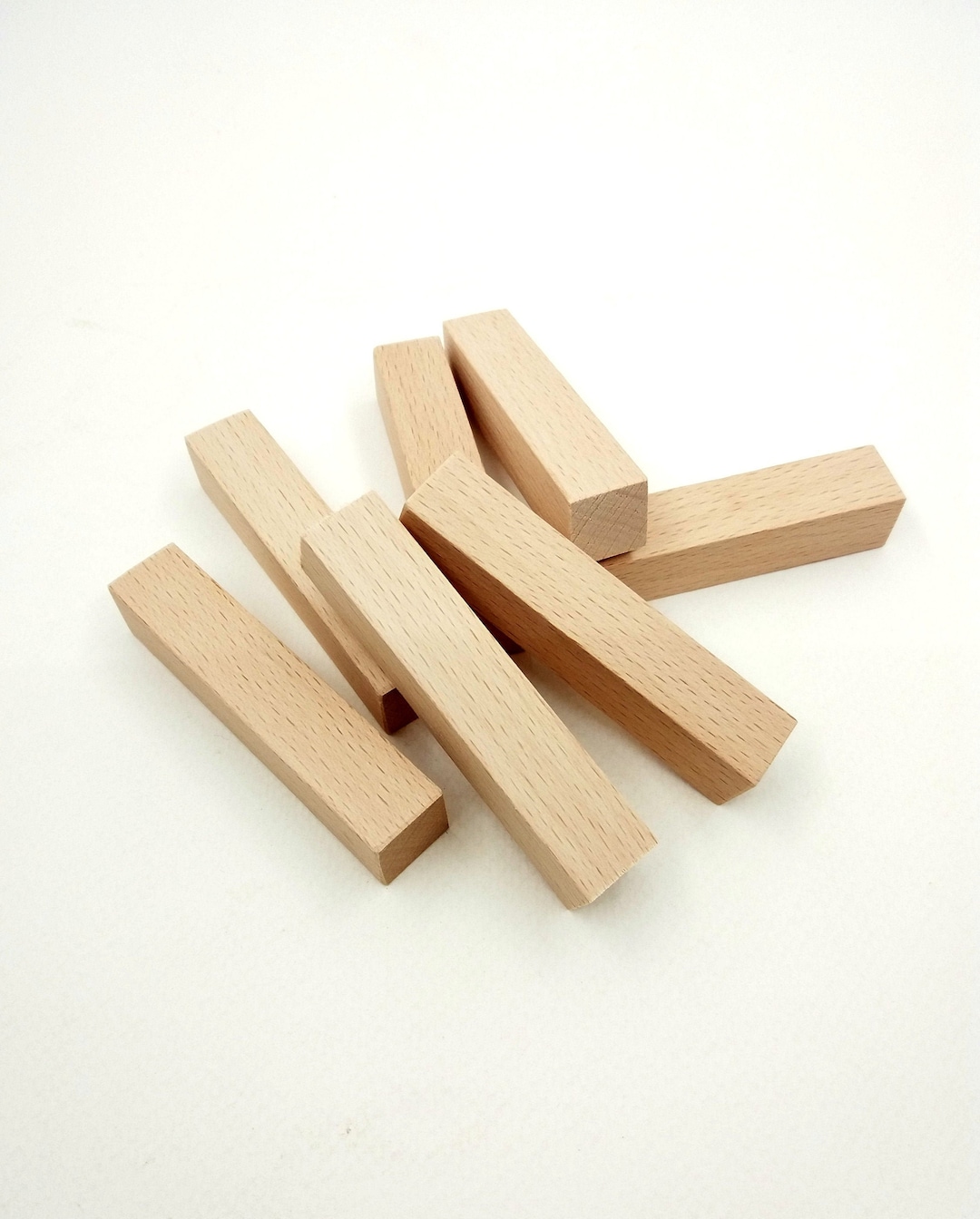 10 Unfinished Wood Blocks 3''x 0.60'' for Wood Crafts, Wooden Rectangle ...