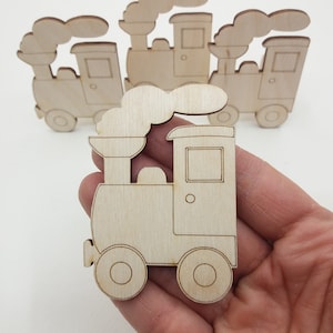 Wood Train Shape for Party Decor, Wooden Train for Crafts and ...