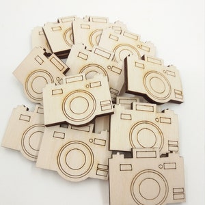 Camera, Wood Camera Unfinished Cutout Shapes, Wood Photo Camera, Wooden ...
