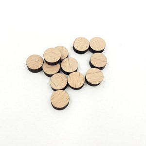 10 Wooden Small Circles 1 Cm, Natural Wood Discs Unfinished Round No ...