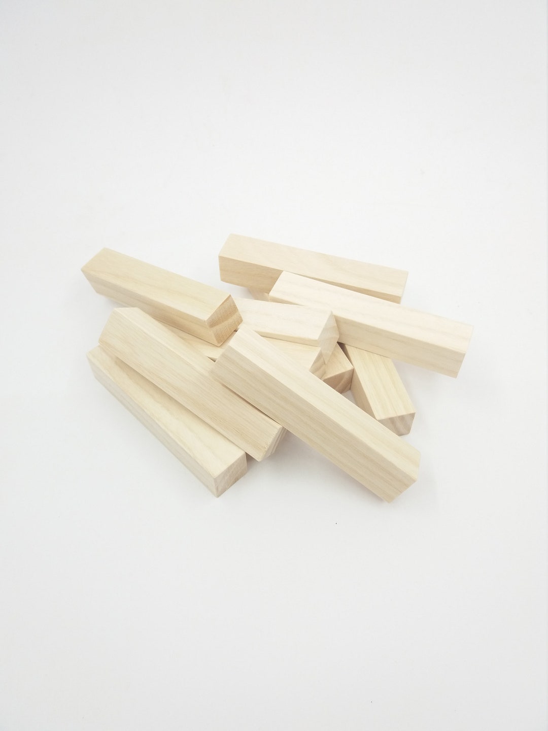 Set of 10 Wood Rectangles 76mm X 15mm X 15mm Thick, Raw Solid Wooden ...