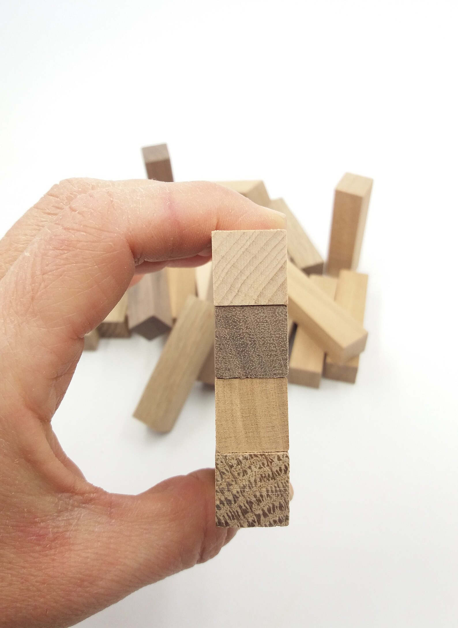 Set of 10 Solid Wood Rectangle Craft Blocks Natural Cut and | Etsy