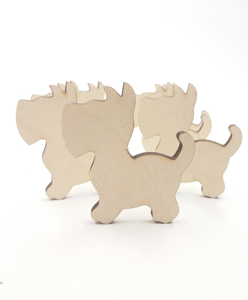 10 Dog Wood Animal Shapes Dog for Crafts Wood Cut Shapes | Etsy