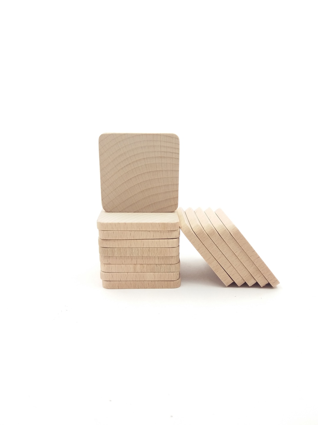 5 Wood Craft Square, Blank Wooden Square, Wood Shapes for Game Piece ...