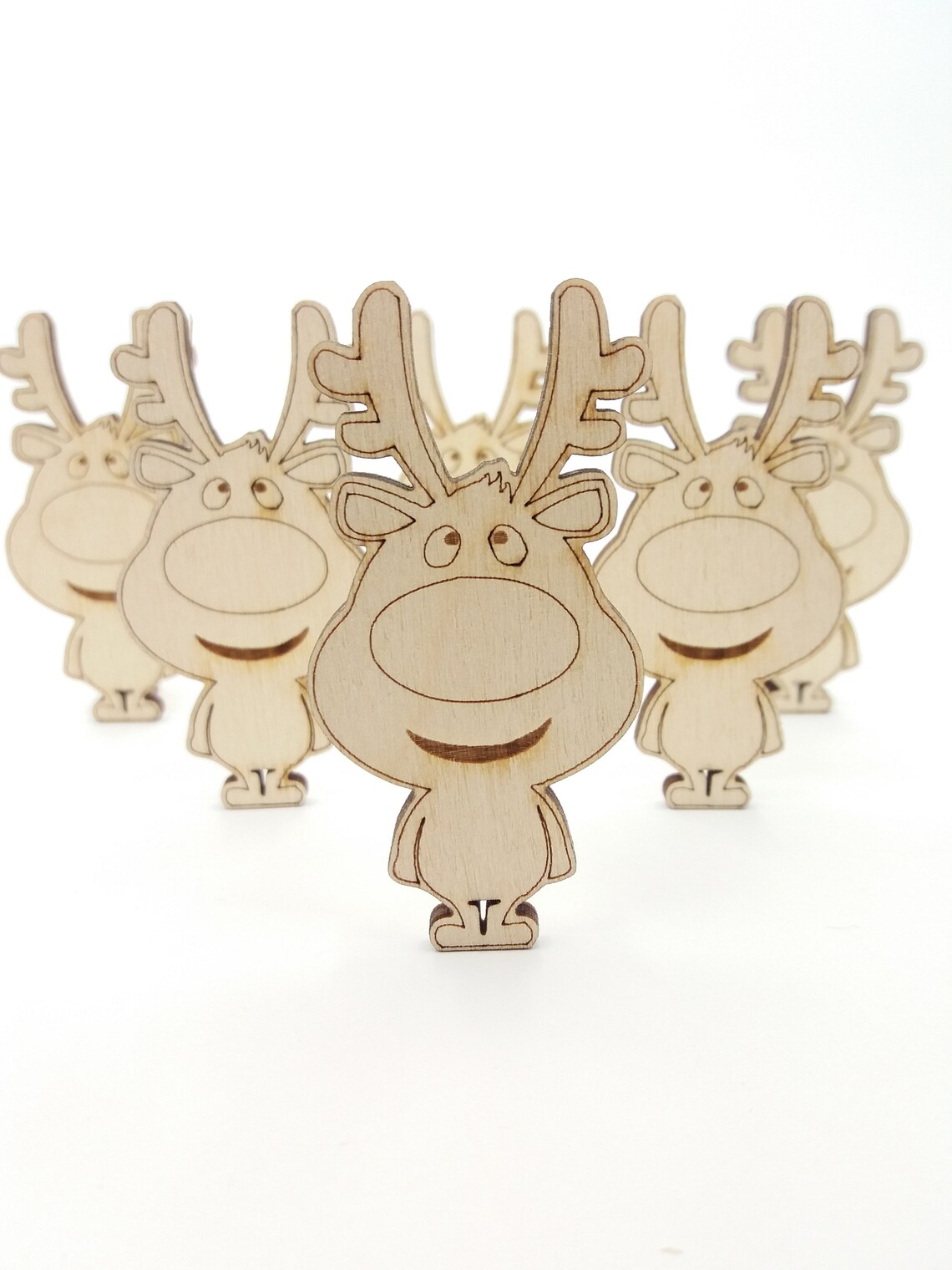 2 Reindeer Wooden Reindeer Shape Craft Supply Home - Etsy