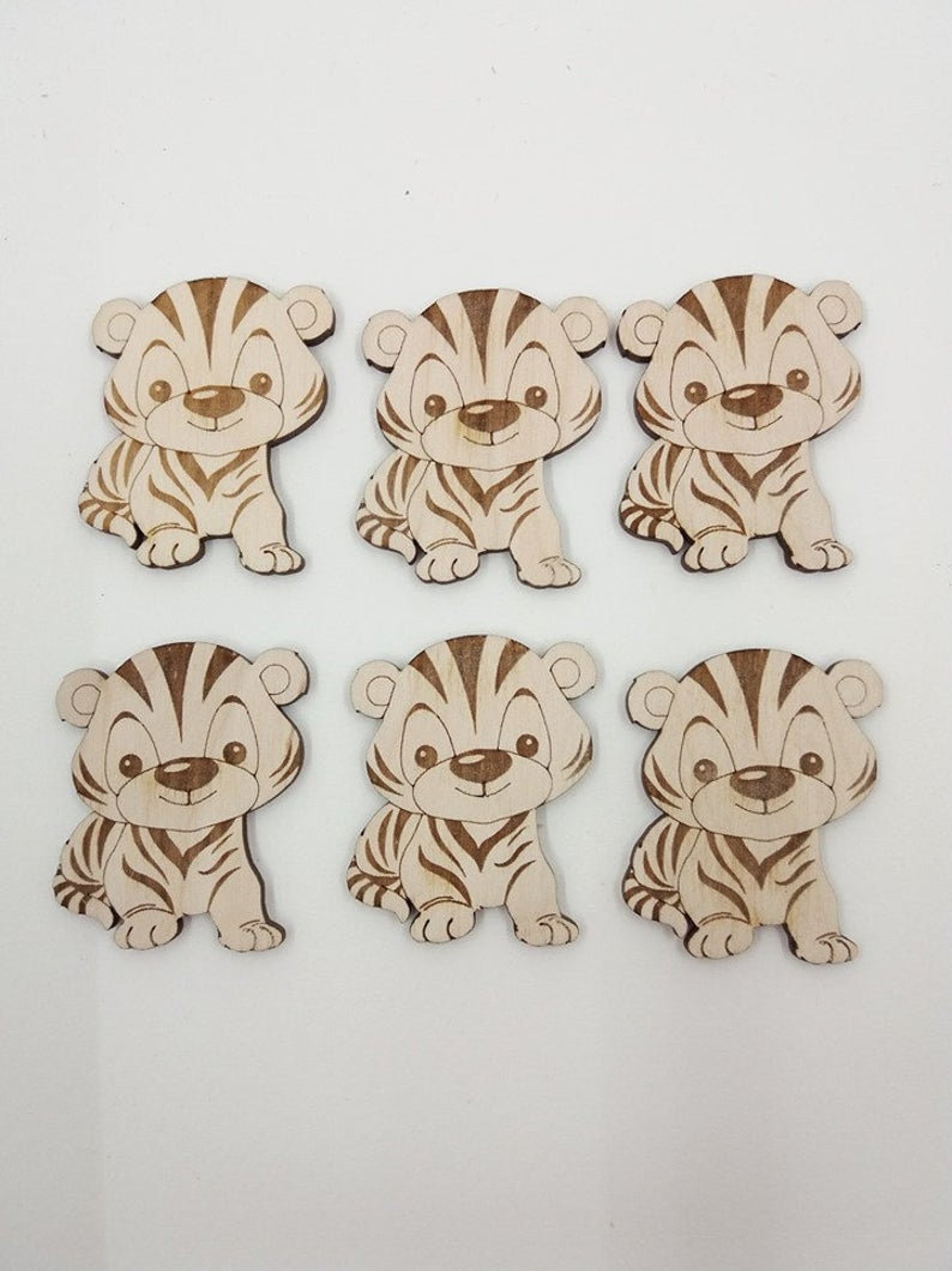 2 Tiger Wood Tiger Laser Cut Wood Shape Wooden Tiger | Etsy