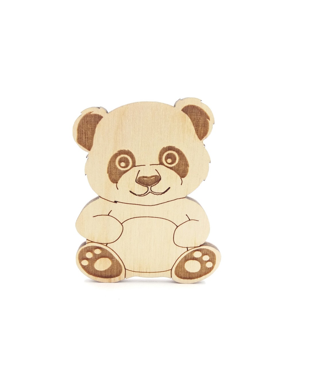 Pandas, Wood Panda Bear Shape for Craft Decoration, Wooden Baby Panda ...