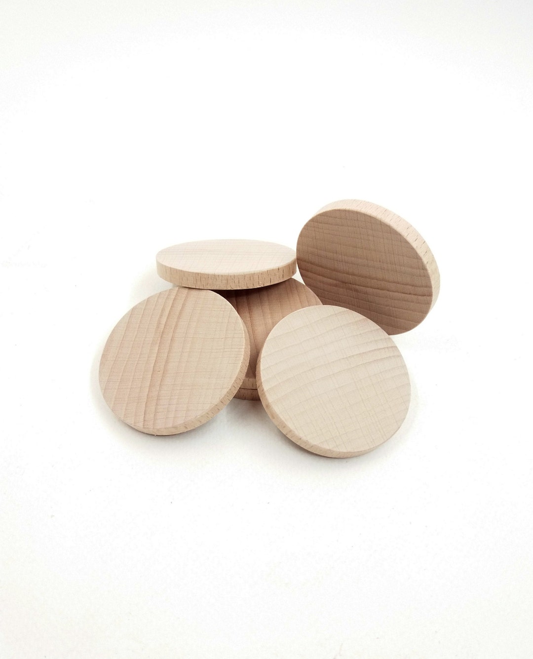 2 Wood Circle 2.25'' Diameter Unfinished Wood for Crafts, Wooden ...