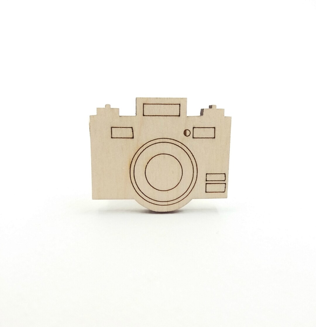 Camera, Wood Camera Unfinished Cutout Shapes, Wood Photo Camera, Wooden ...