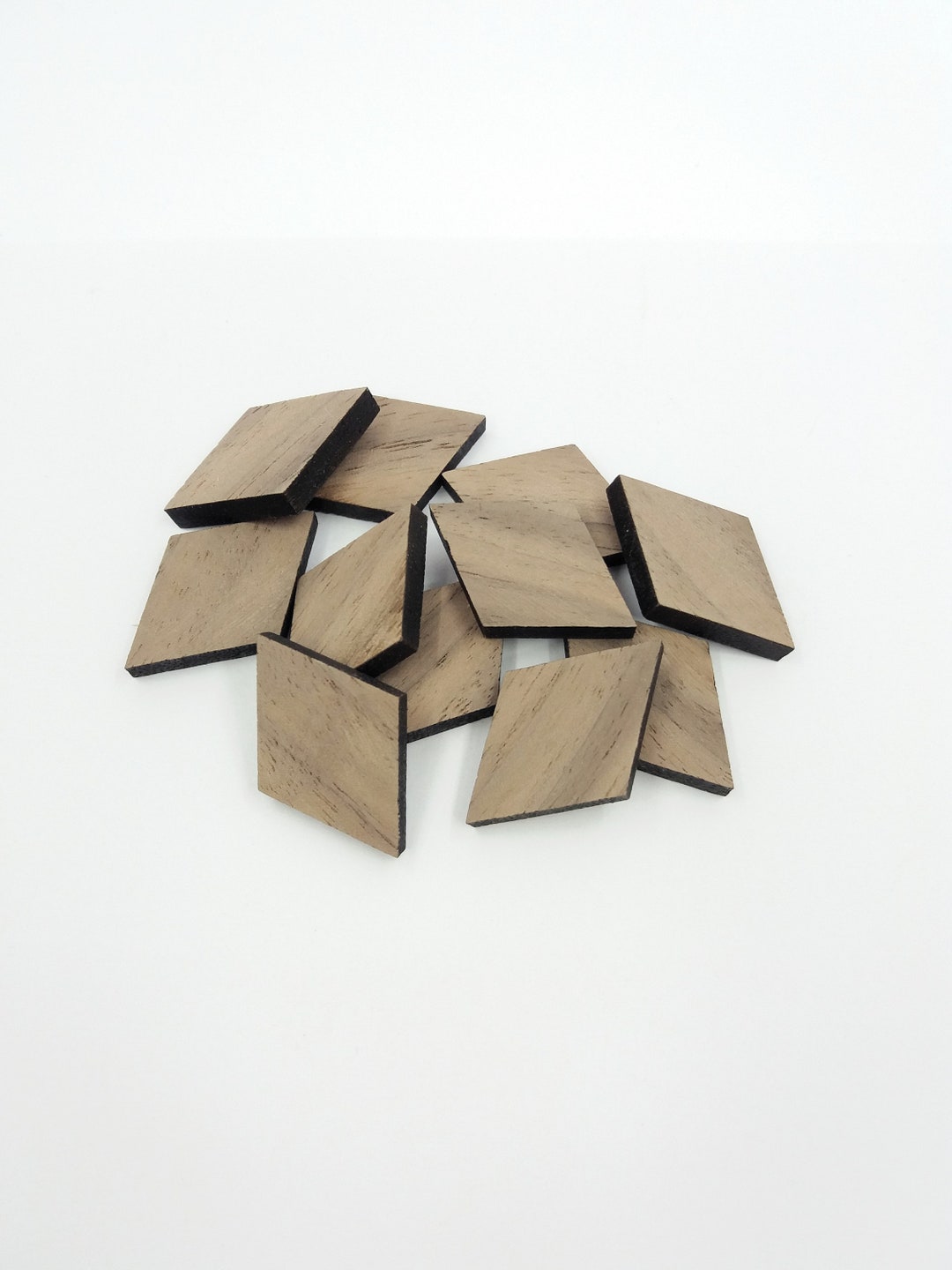 10 Rhombus Laser Cut Natural Wood Shape, Wooden Rhombus Earrings Blanks ...