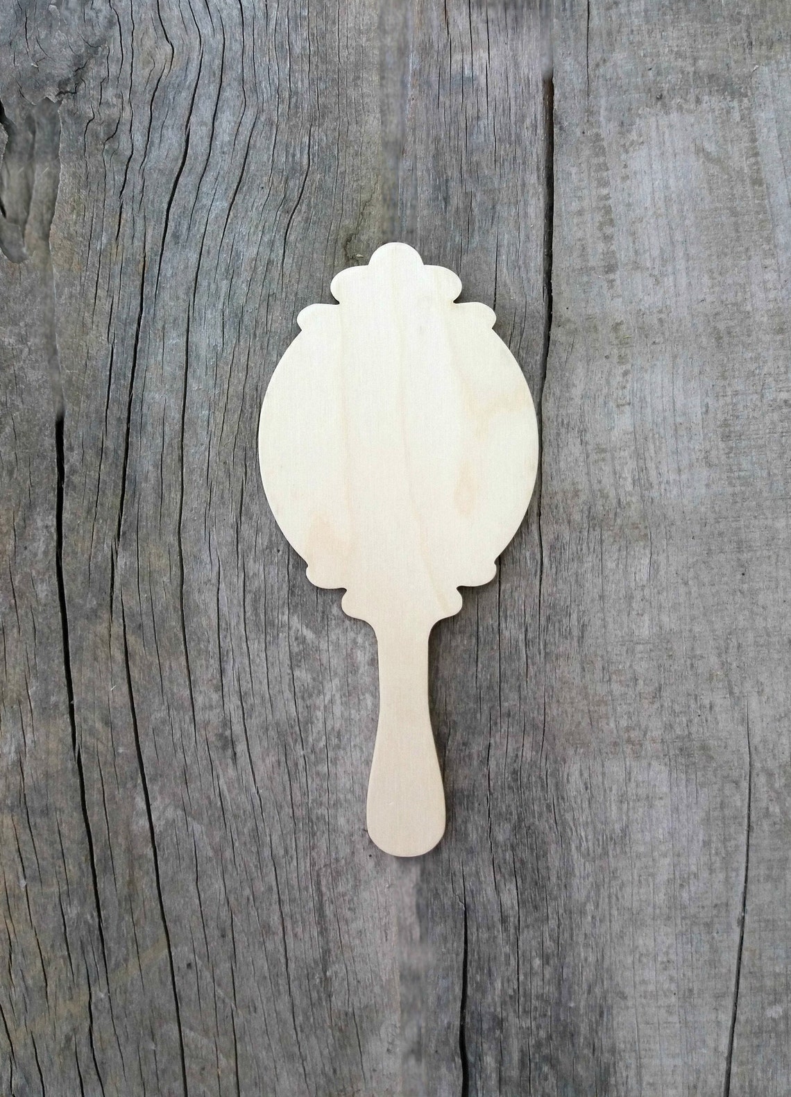 Hand Mirror Cut Out Wooden Craft Shape, Wood Hand Mirror, Unfinished ...