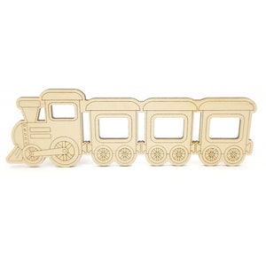 Unfinished Wooden Train With Wagons Locomotive Shape, Train Engine Wood ...