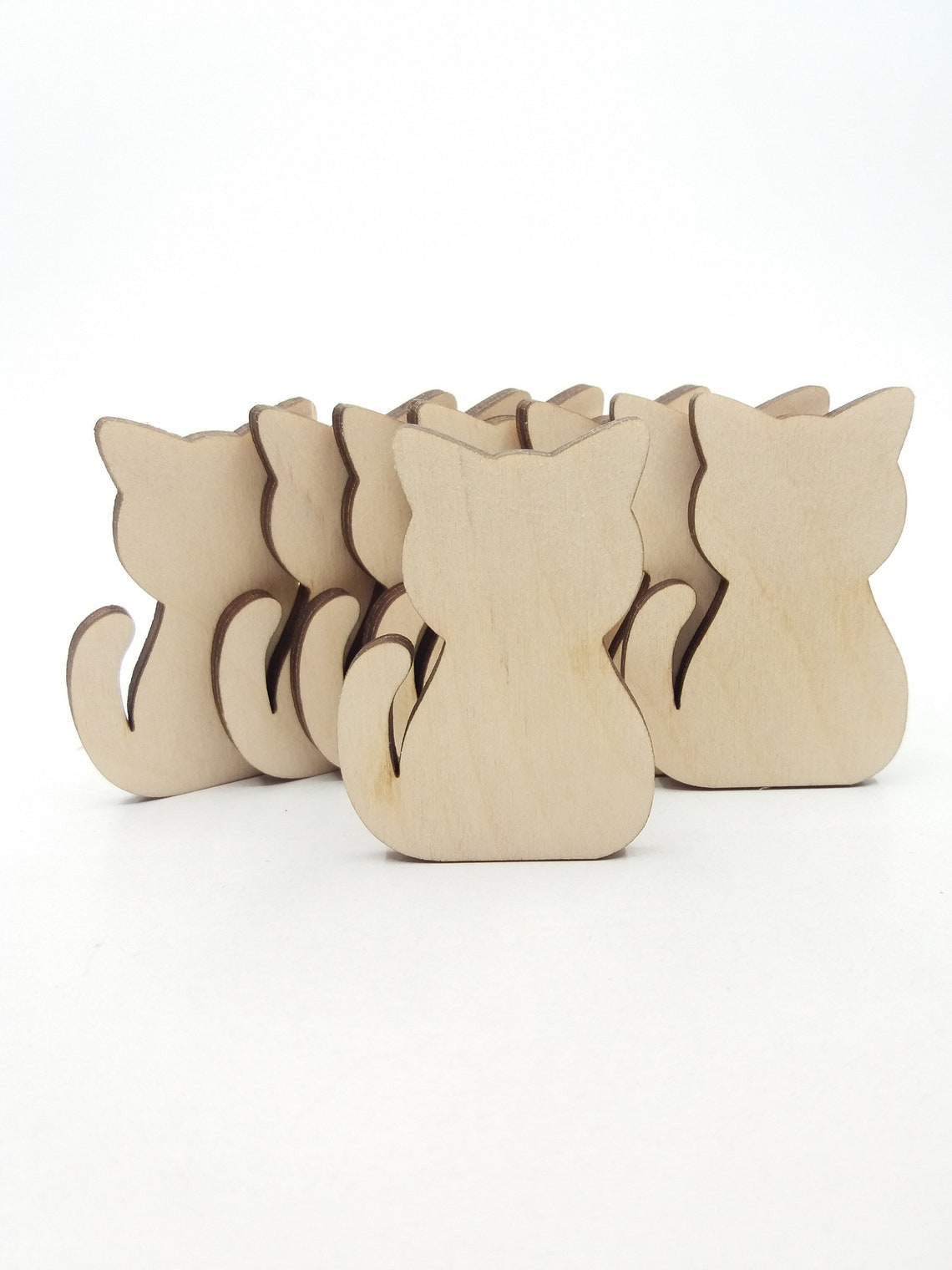 10 Cat Wood Animal Shapes, Cats for Crafts, Wood Cut Shapes, Unfinished ...