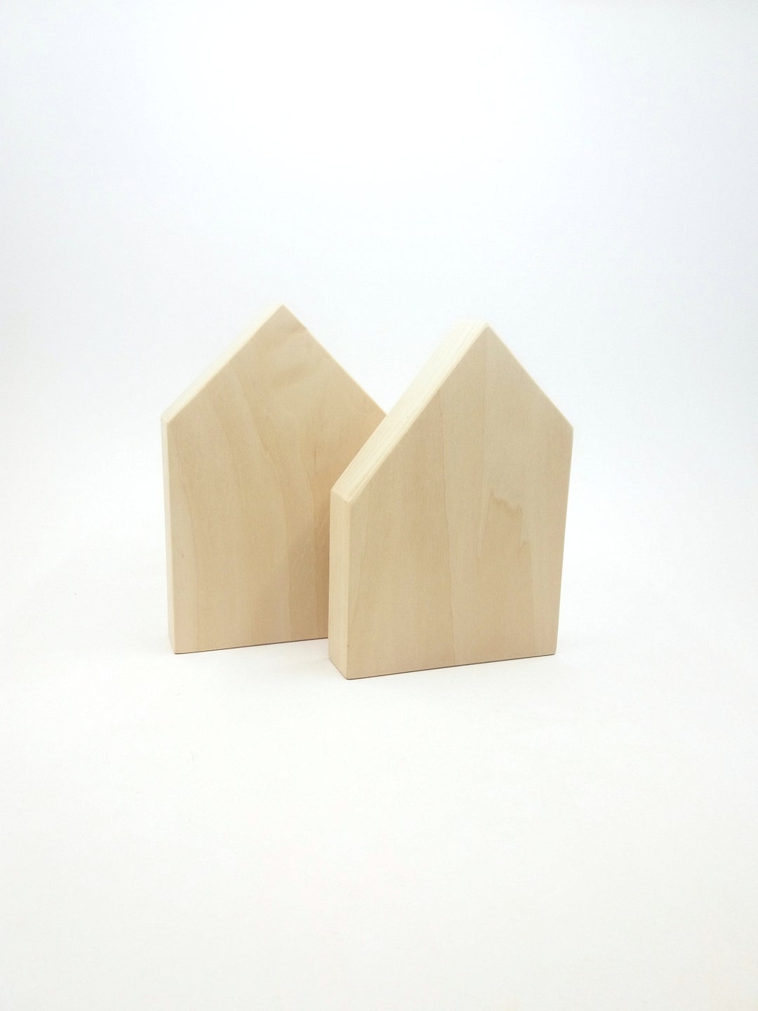 Wood House Shape, Wooden Haus Craft Blanks, Unfinished Wood Block House ...