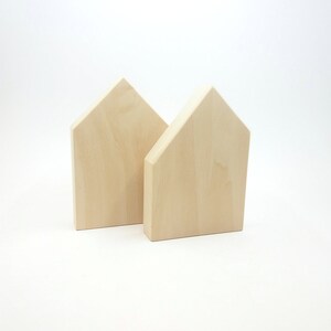 Wood House Shape, Wooden Haus Craft Blanks, Unfinished Wood Block House ...