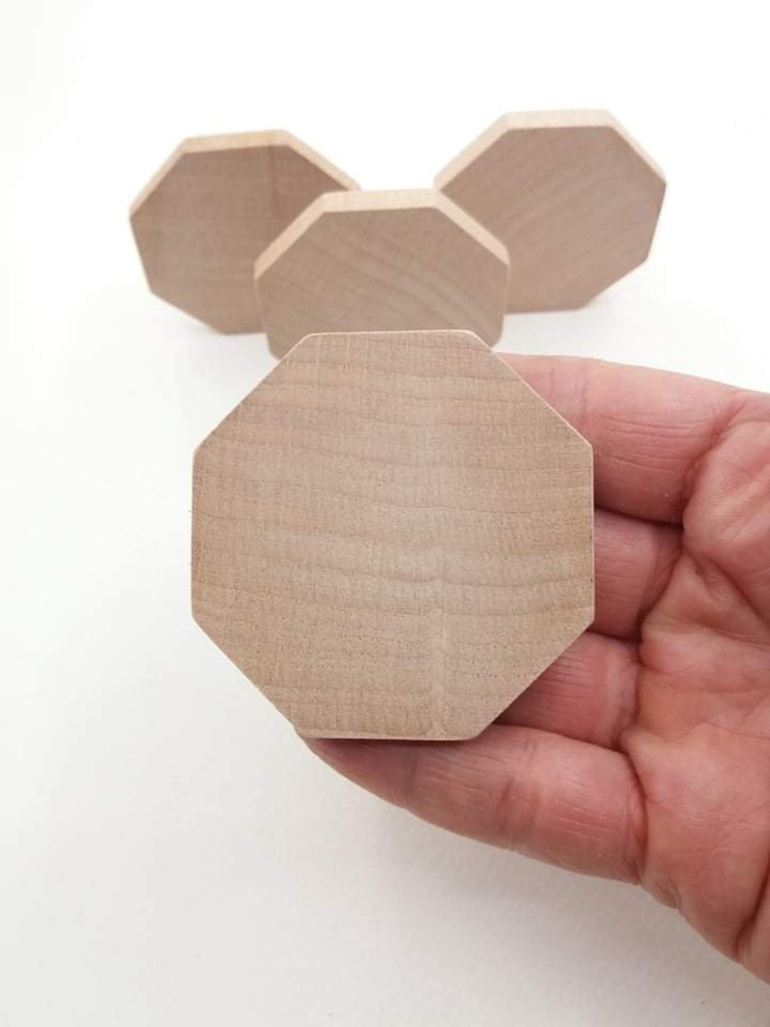 2 Octagon Polygon Shape Unfinished Wood Cutout Shape Stop | Etsy