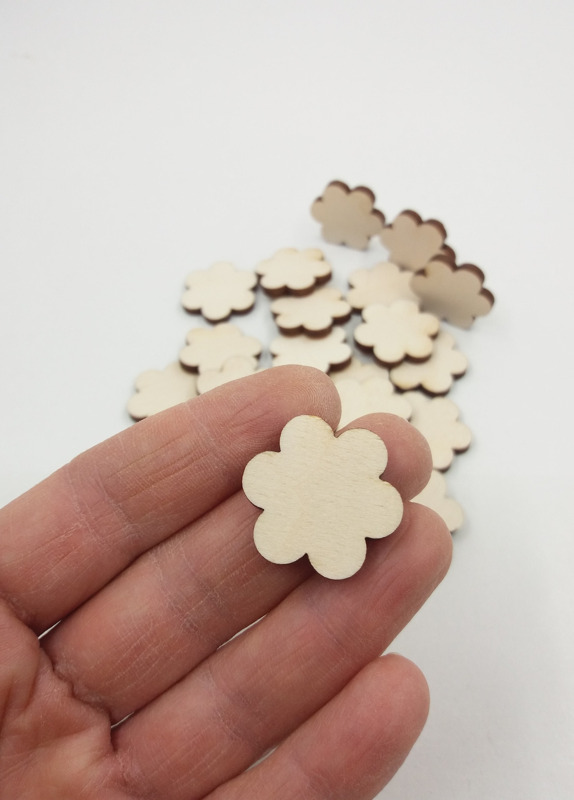 Set of 10 wooden flower for home decorations scrapbooking and | Etsy