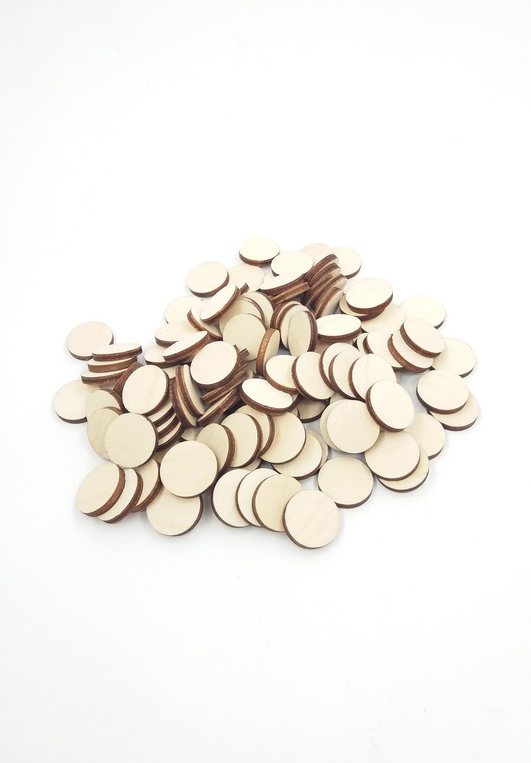 25 Wooden Circles 18mm for Crafting, Wood Craft Rounds Circles, DIY ...