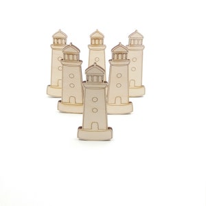 Lighthouse, Wood Lighthouse Shape Cutout, Unfinished Wooden Lighthouse ...