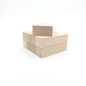 10 Wood Solid Block Rectangle, Wooden Crafting Blocks, Unfinished Wood ...