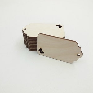 5 Rectangle Wood Blank Tags for Party Favor Wedding Gift and ...