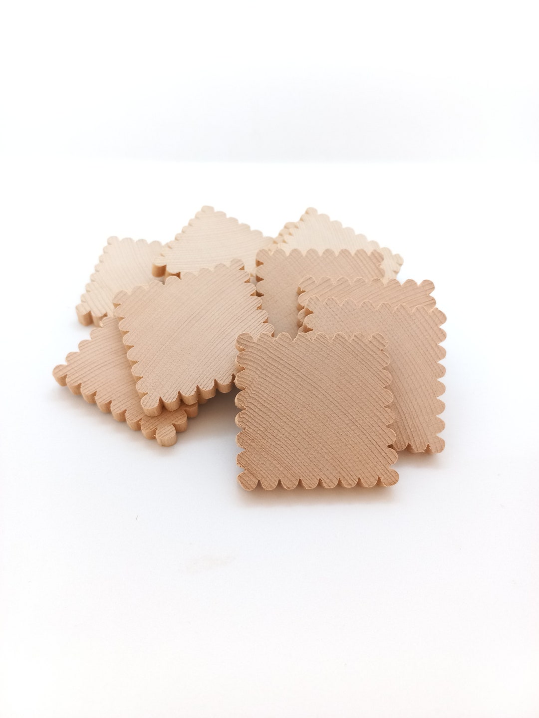 Set of 5 Blank Wooden Craft Squares With Rounds, Wood Crafting Blanks ...