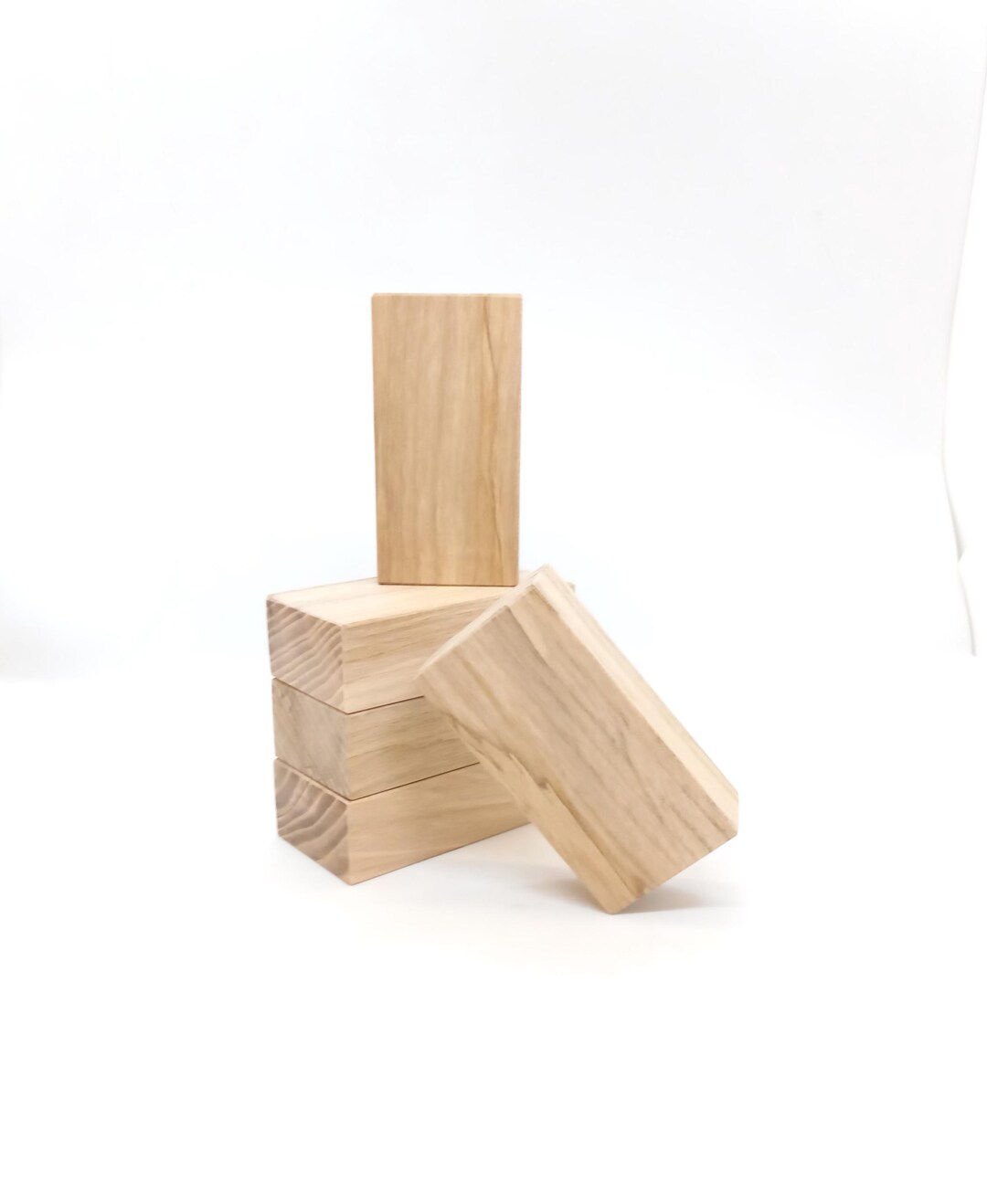 2 Unfinished Wood Craft Blocks, Natural Wooden Rectangle Blocks, Wood ...