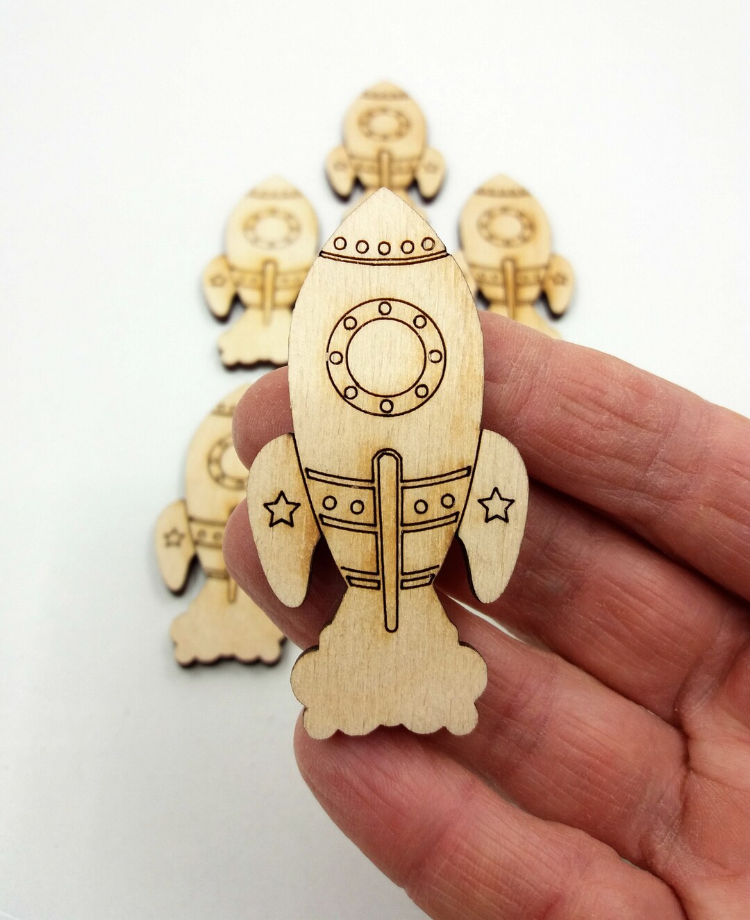 Wood Rocket Spaceship Shape Laser Cut, Wood Spaceship Unfinished Laser ...