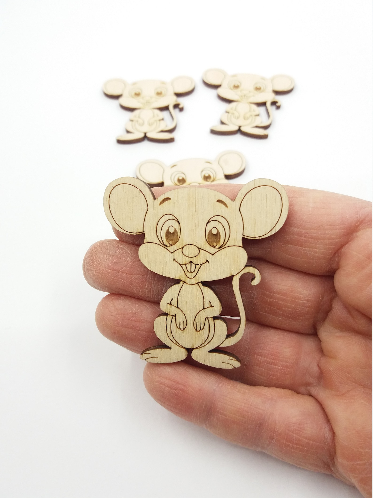 2 Mouse, Unfinished Wood Mouse Shape, Wooden Mouse Cutout, Wood Cruft ...