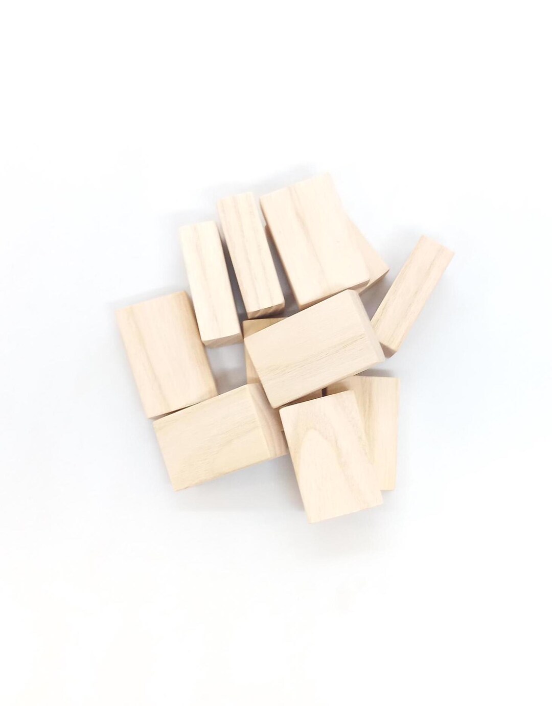 10 Wood Rectangles, Unfinished Wood Craft Rectangle Blocks for Wood ...