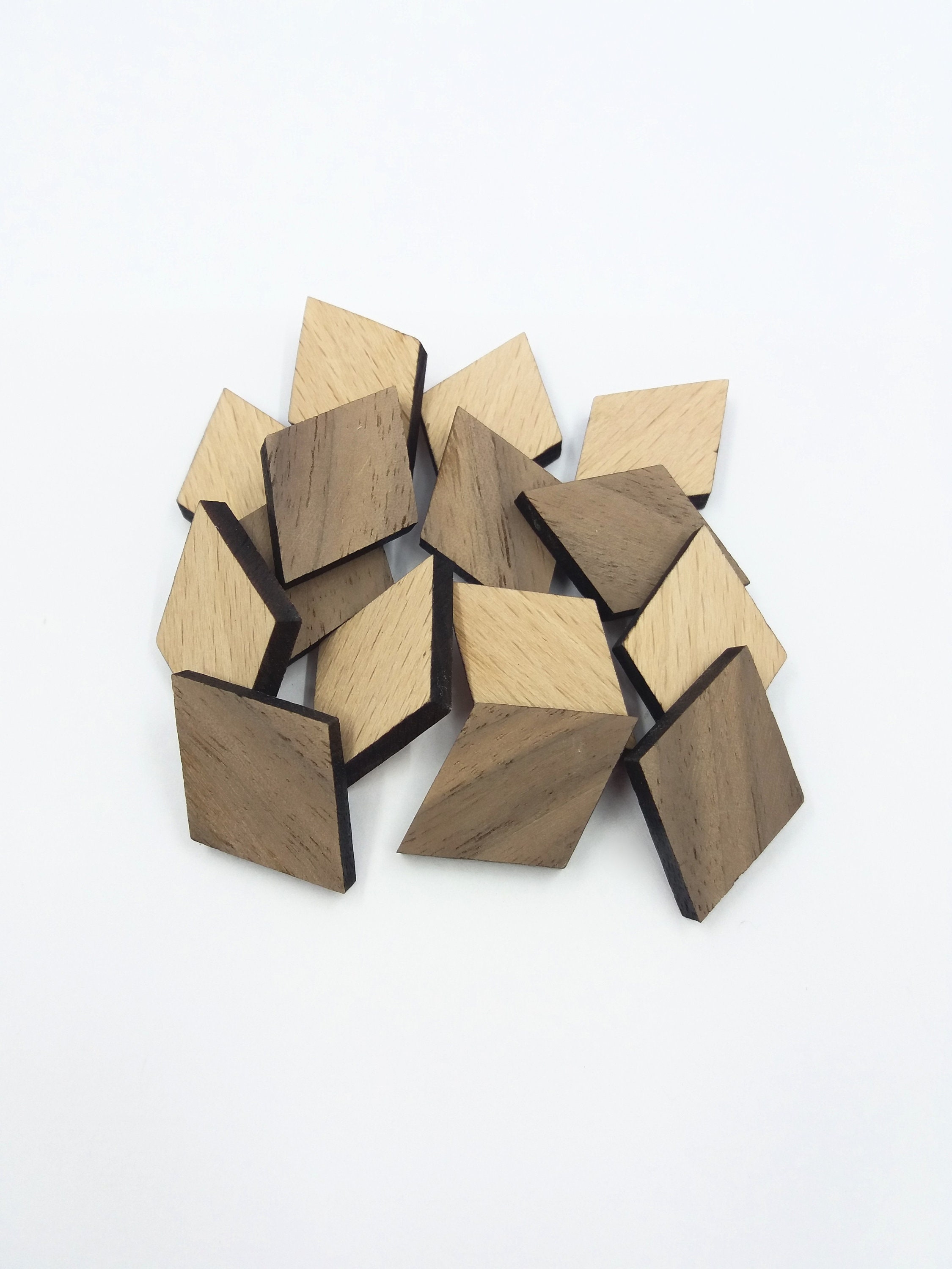 10 Rhombus Laser Cut Natural Wood Shape Wooden Rhombus | Etsy