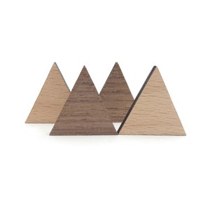 10 Triangle Natural Wood Cutout, Stud Wooden Triangle, Craft Wood ...